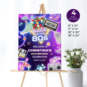 80s Birthday Welcome Sign, 80s Theme Poster, 80s Custom Sign, Back to ...