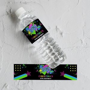 80s Water Bottle Label, 80s Theme, 80s Water Bottle Template, Back to ...
