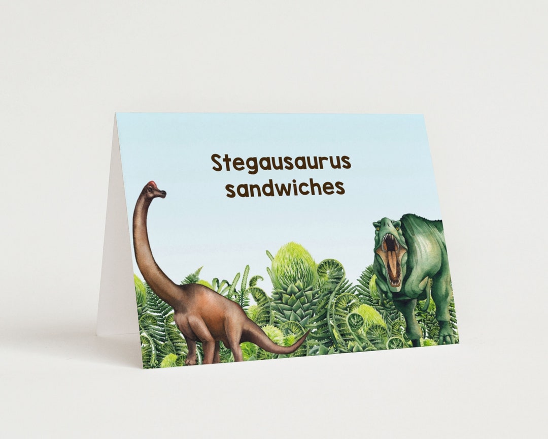 Dinosaur Buffet Template, EDITABLE Dinosaur Food Sign, Food Label ...