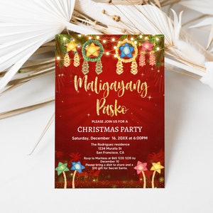 Filipino Christmas Party Invitation, Noche Buena, Filipino Fiesta ...