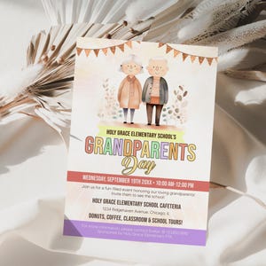 Grandparents Day Flyer, School Event Poster, Grandparents Day Lunch ...