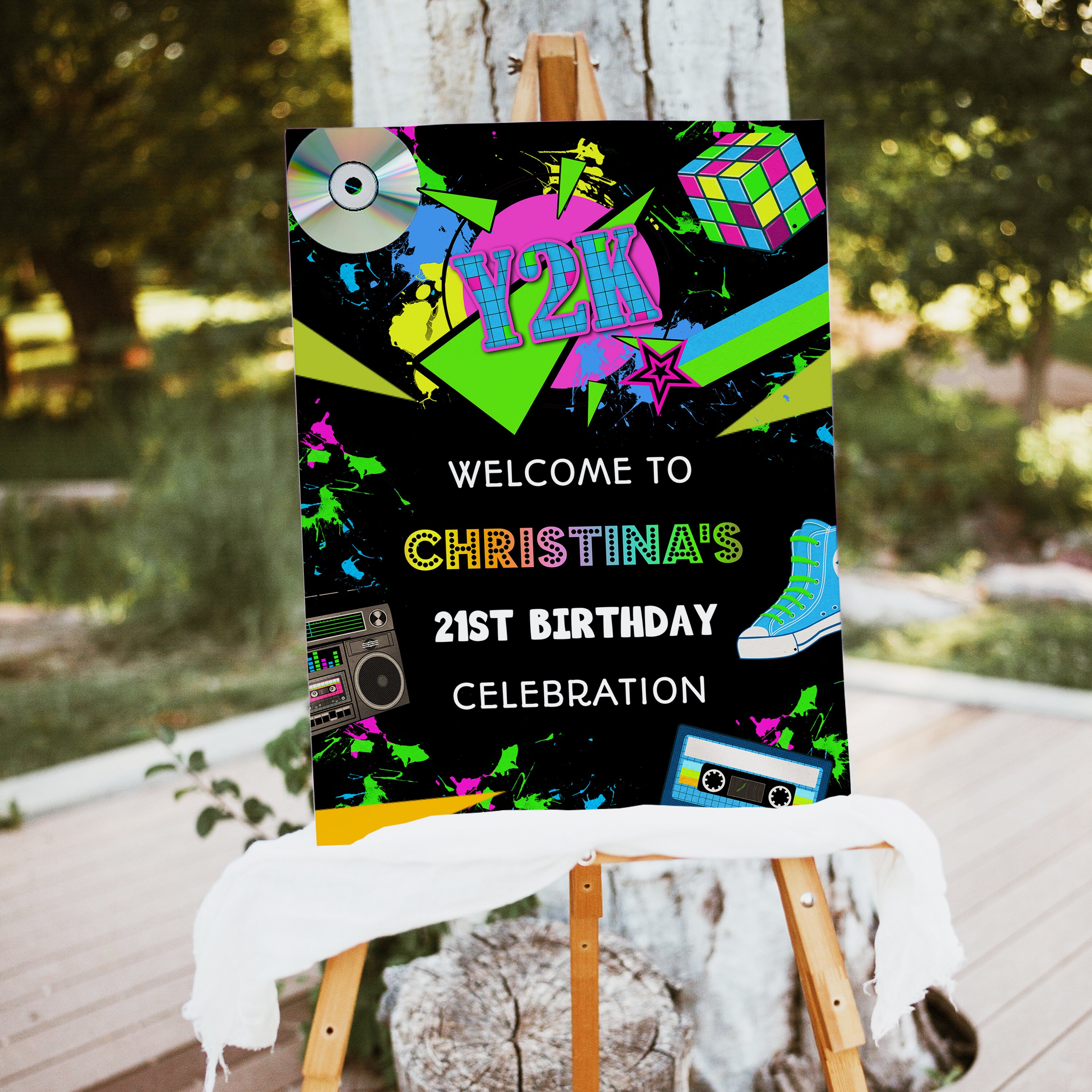 Y2K Welcome Sign, Early 2000s Theme Poster, Y2K Custom Sign, Back to ...