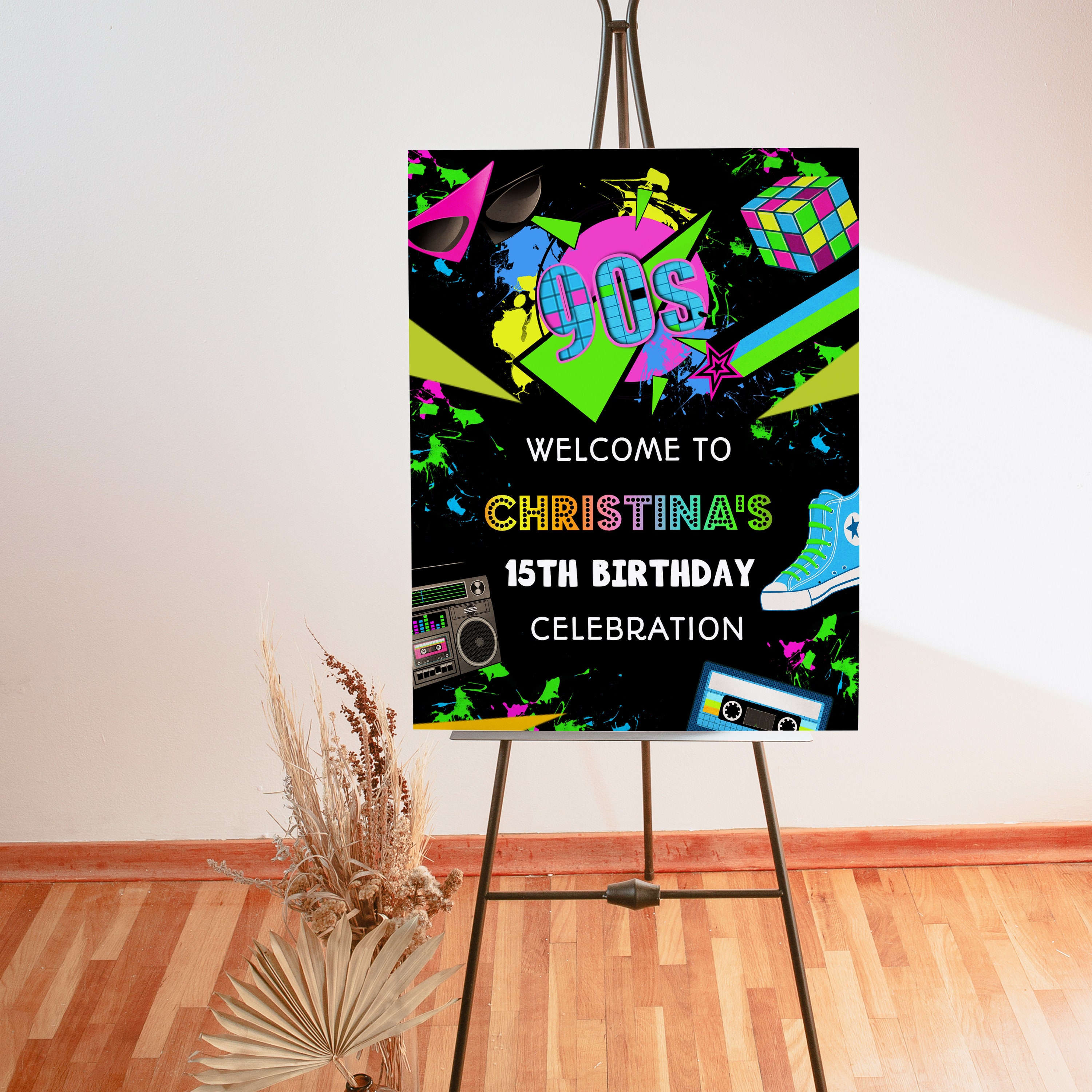 90s Birthday Welcome Sign 90s Theme Poster 90s Custom Sign - Etsy