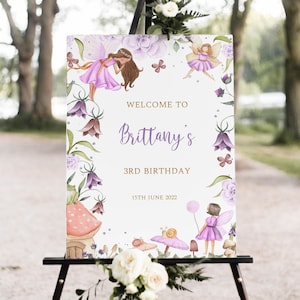 Fairy Welcome Sign, Magical Floral Fairy Princess Party Sign, Whimsical ...