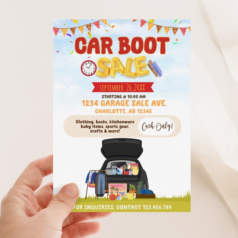 Car Boot Sale Flyer, School Car Boot Sale, School Fundraiser ...