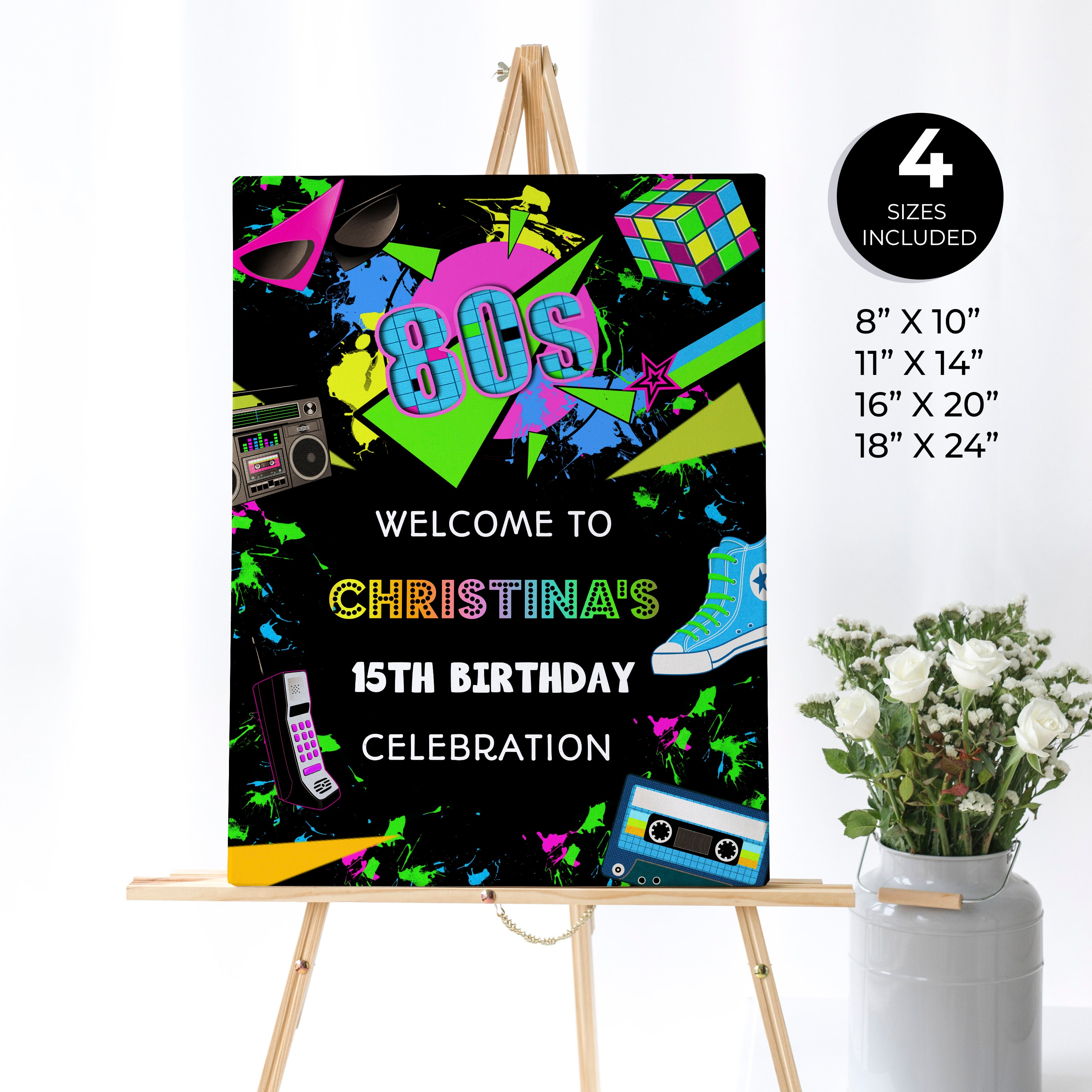 80s Birthday Welcome Sign 80s Theme Poster 80s Custom Sign - Etsy Australia