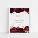 Burgundy and Gold Floral Welcome Sign, Birthday Welcome Poster ...