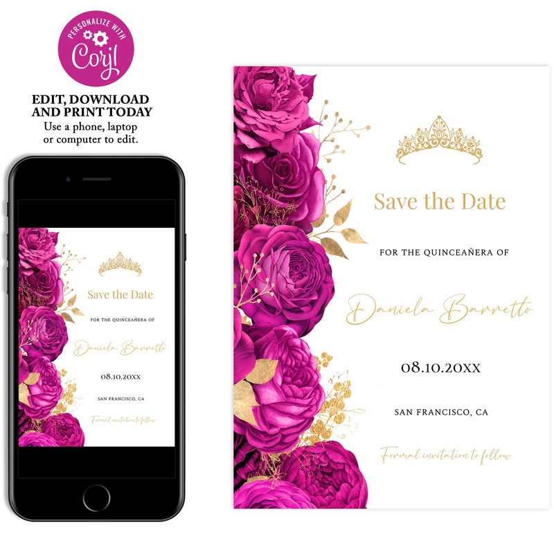 Quinceanera Save the Date - Etsy