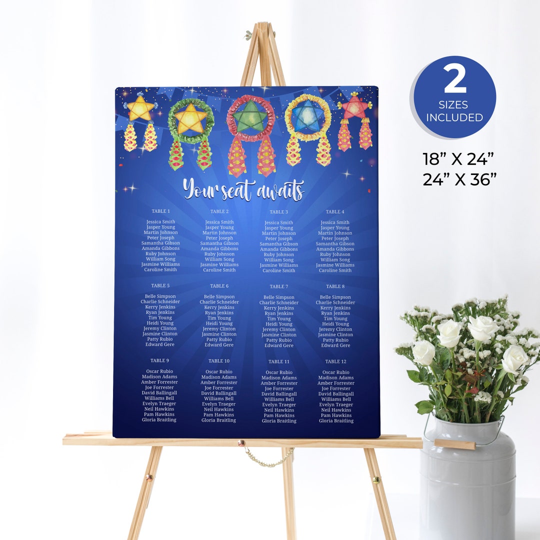 Filipino Christmas Party Seating Sign, Filipino Fiesta Seating Chart ...