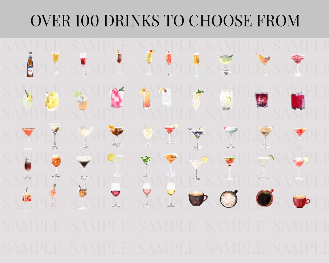 80s Bar Menu Sign Signature Drinks Sign Chalkboard Design - Etsy