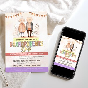 Grandparents Day Flyer, School Event Poster, Grandparents Day Lunch ...