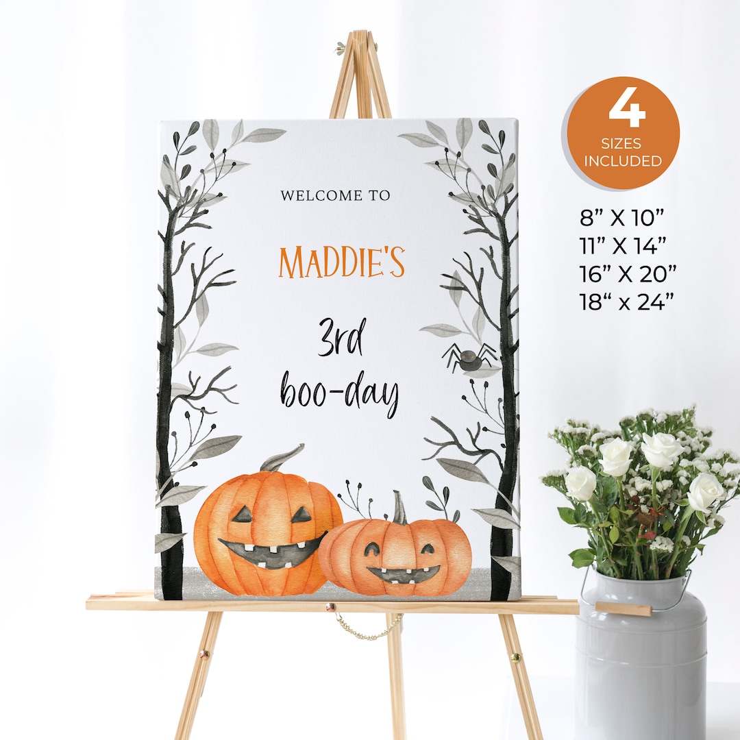 Halloween Welcome Sign, Pumpkin Poster, Halloween Party Sign, Pumpkin ...