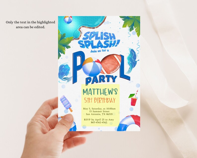 Baseball Pool Party Invitation Pool Birthday Invitation Boy - Etsy