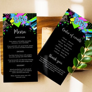 80s Birthday Program, 80s Menu Template, 80s Theme Birthday Program ...