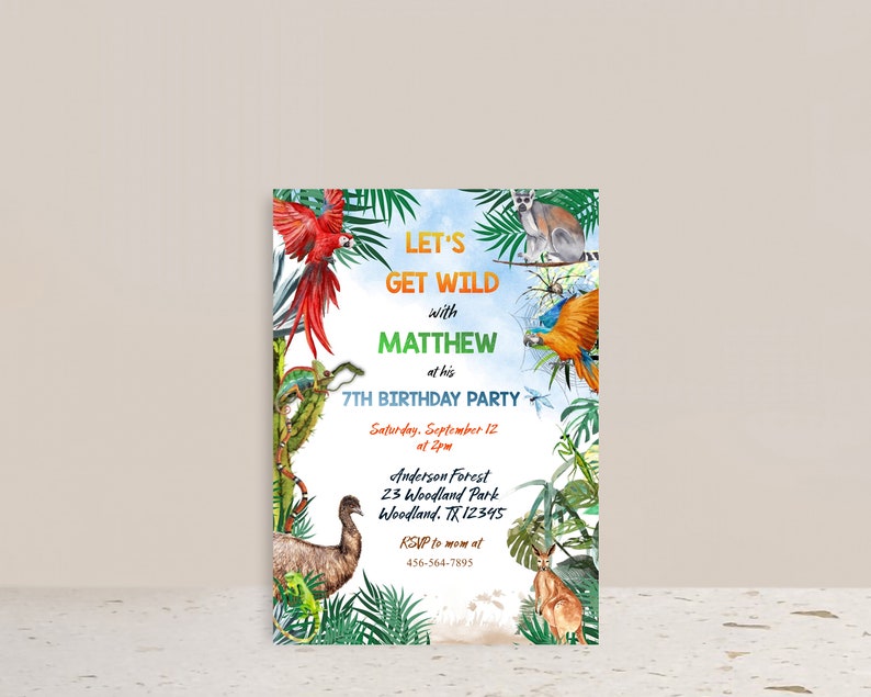 Zoo Birthday Invitation Wild Birthday Invitation Safari - Etsy
