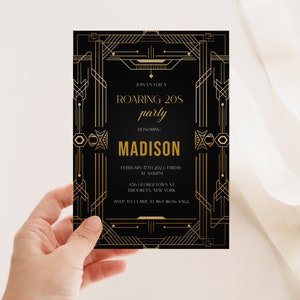 Great Gatsby Birthday Invitation, Roaring 20s Invitation, Party Like ...