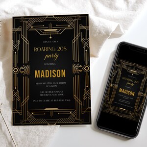 Great Gatsby Birthday Invitation, Roaring 20s Invitation, Party Like ...