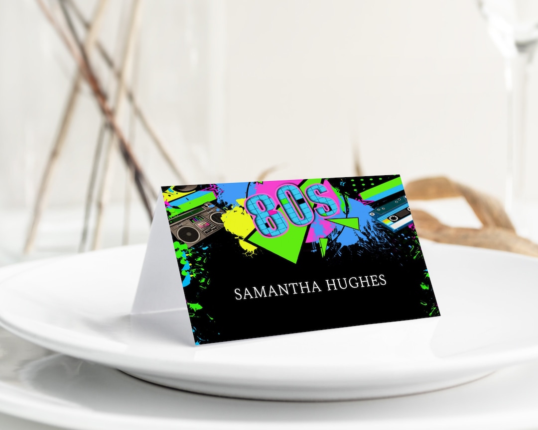 80s Place Card, 80s Table Decor, 80s Party Decor, Back to the 80s ...