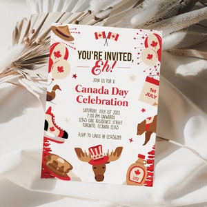 Editable Canada Day Celebration Invitation, Canada Day Party Invite ...