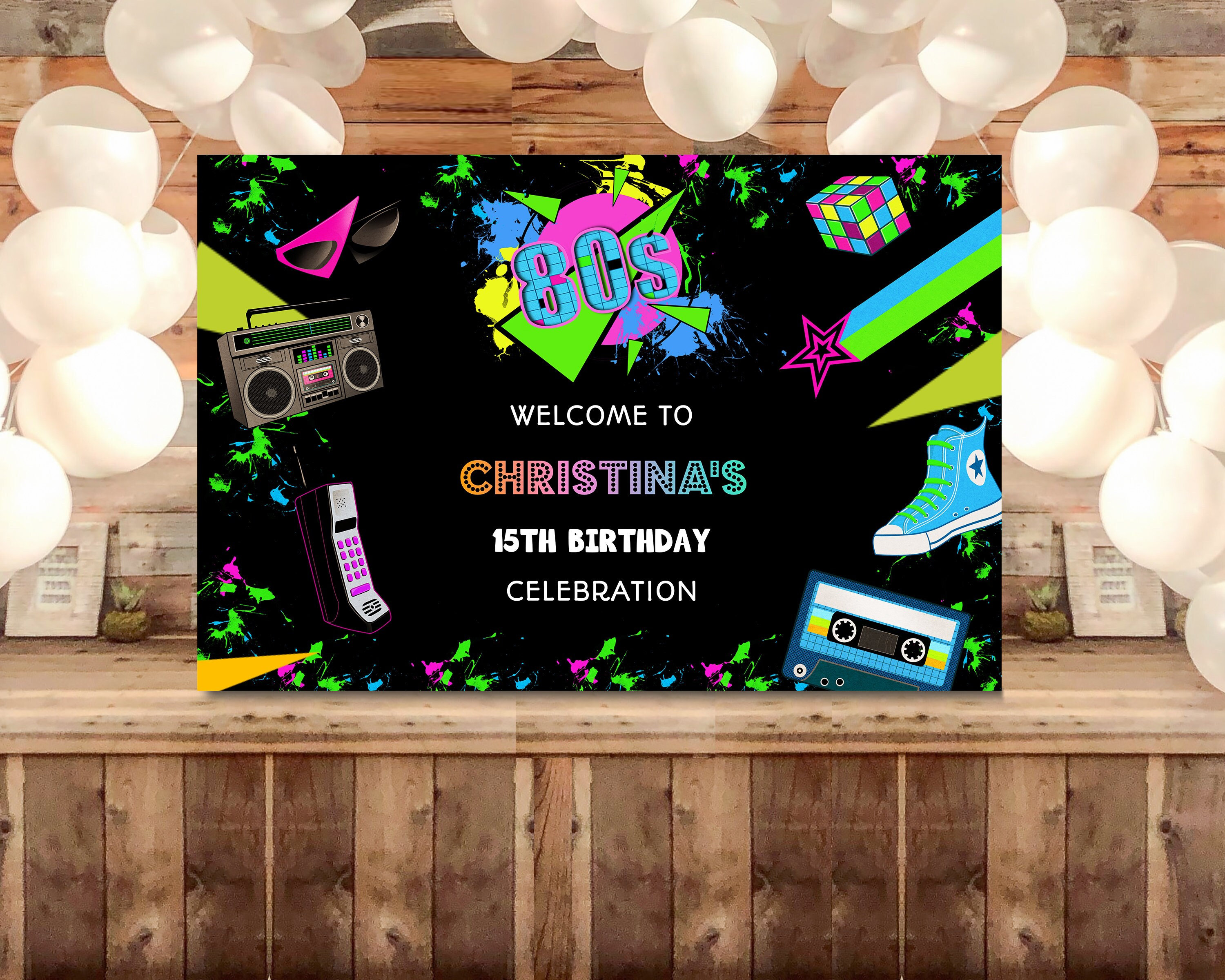 80s Party Backdrop 80s Theme Banner 80s Printable Custom - Etsy Australia