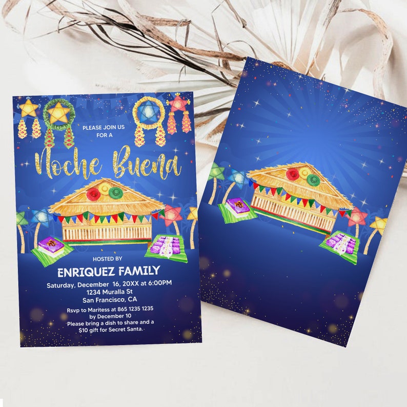 Filipino Christmas Party Invitation, Noche Buena, Filipino Fiesta ...