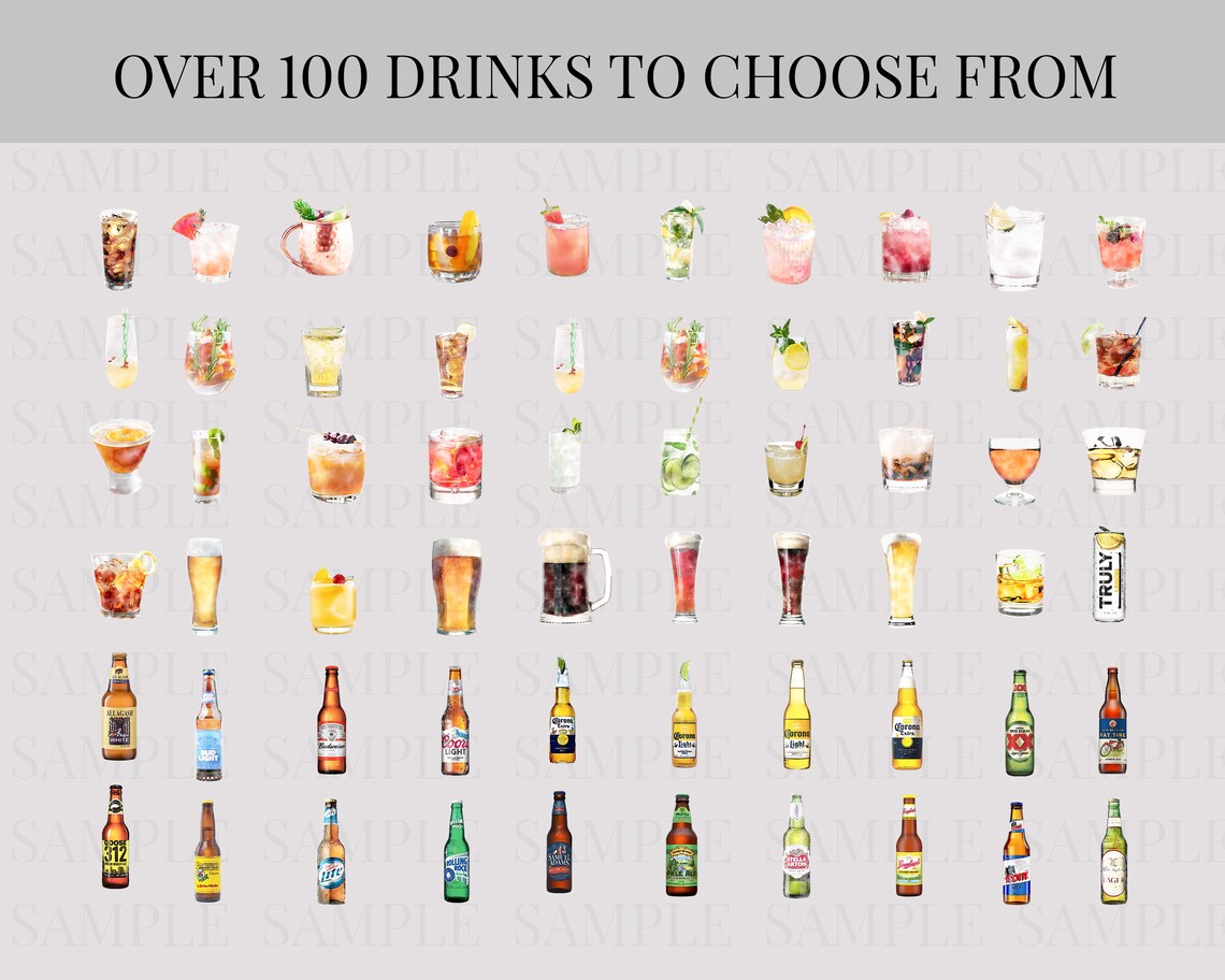 80s Bar Menu Sign Signature Drinks Sign Chalkboard Design - Etsy