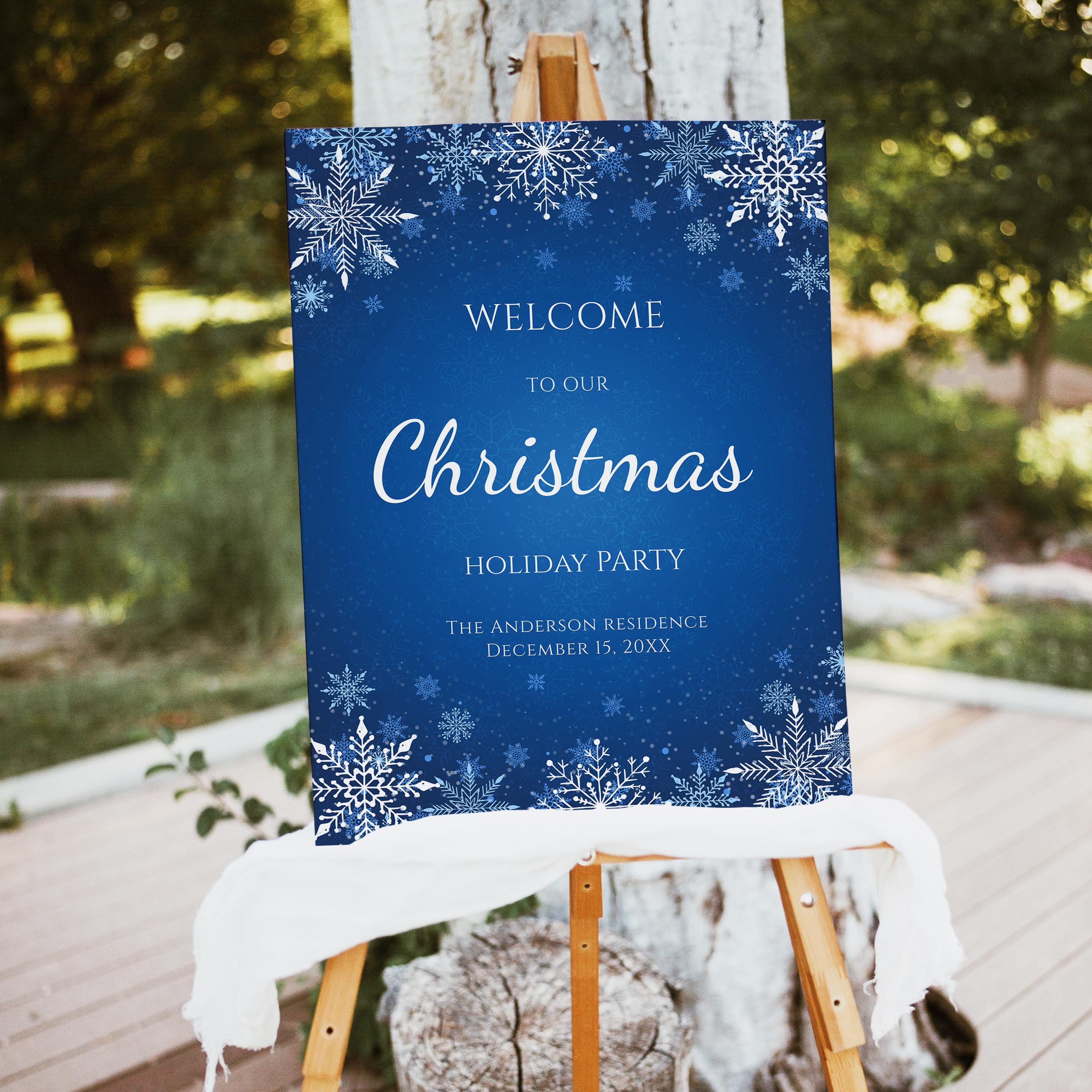 Editable Winter Wedding Welcome Sign, Snowflakes Welcome Sign Template ...
