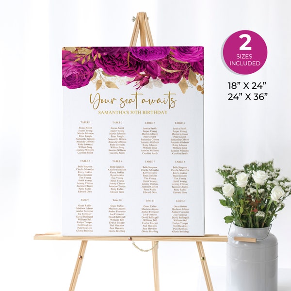 Colorful Seating Chart - Etsy