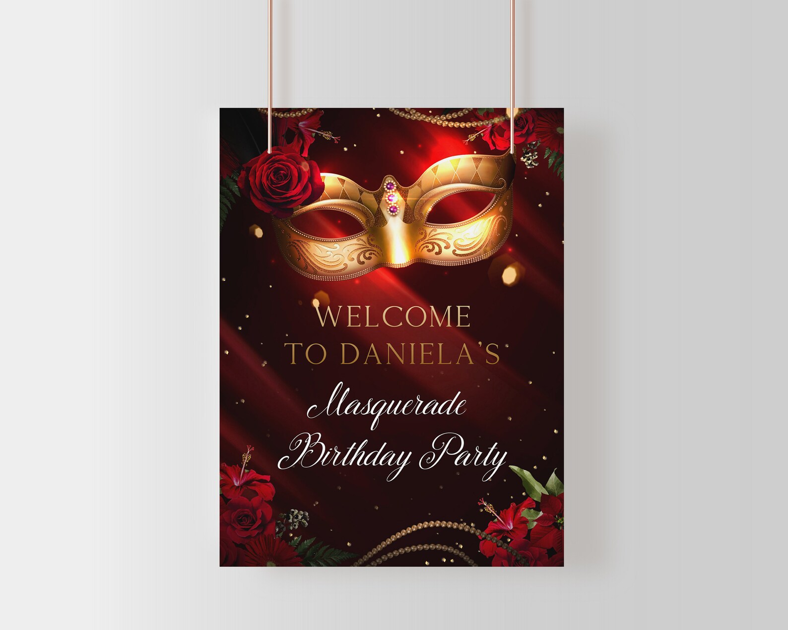 Masquerade Party Welcome Sign Masquerade Poster Sweet 16 - Etsy