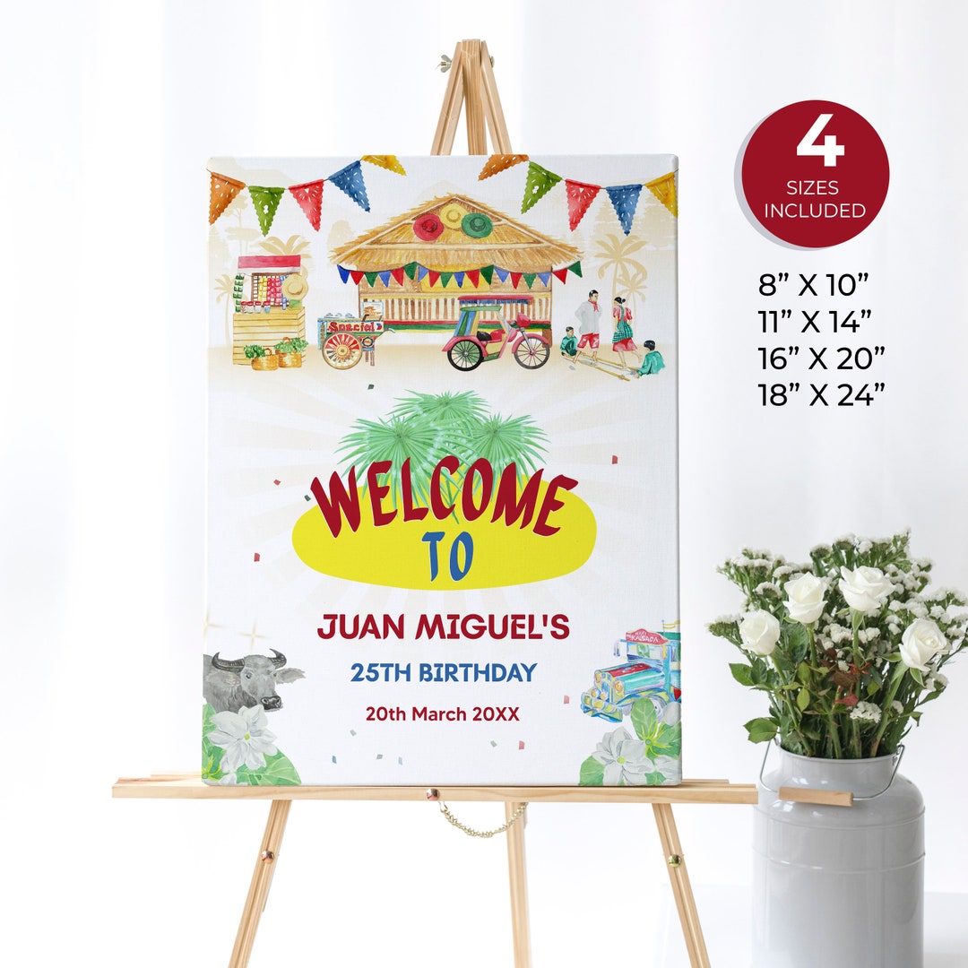 Filipino Event Welcome Sign, Filipino Fiesta, Filipino Buffet Sign ...