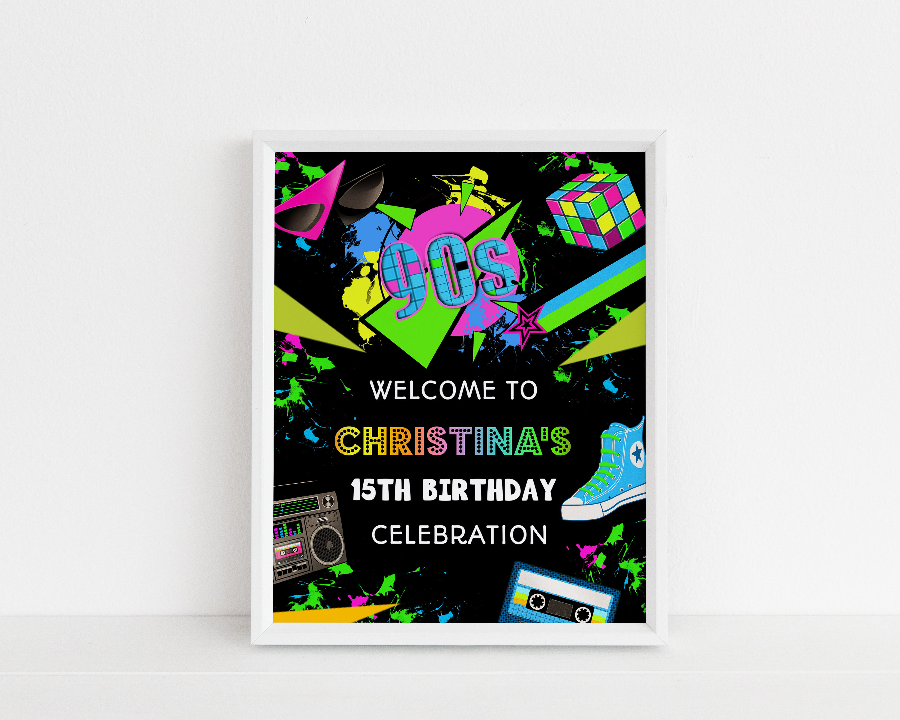 90s Birthday Welcome Sign 90s Theme Poster 90s Custom Sign - Etsy