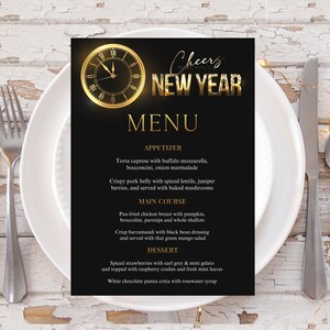 New Year Menu Template, Holiday Menu Template, New Year Menu Planner ...