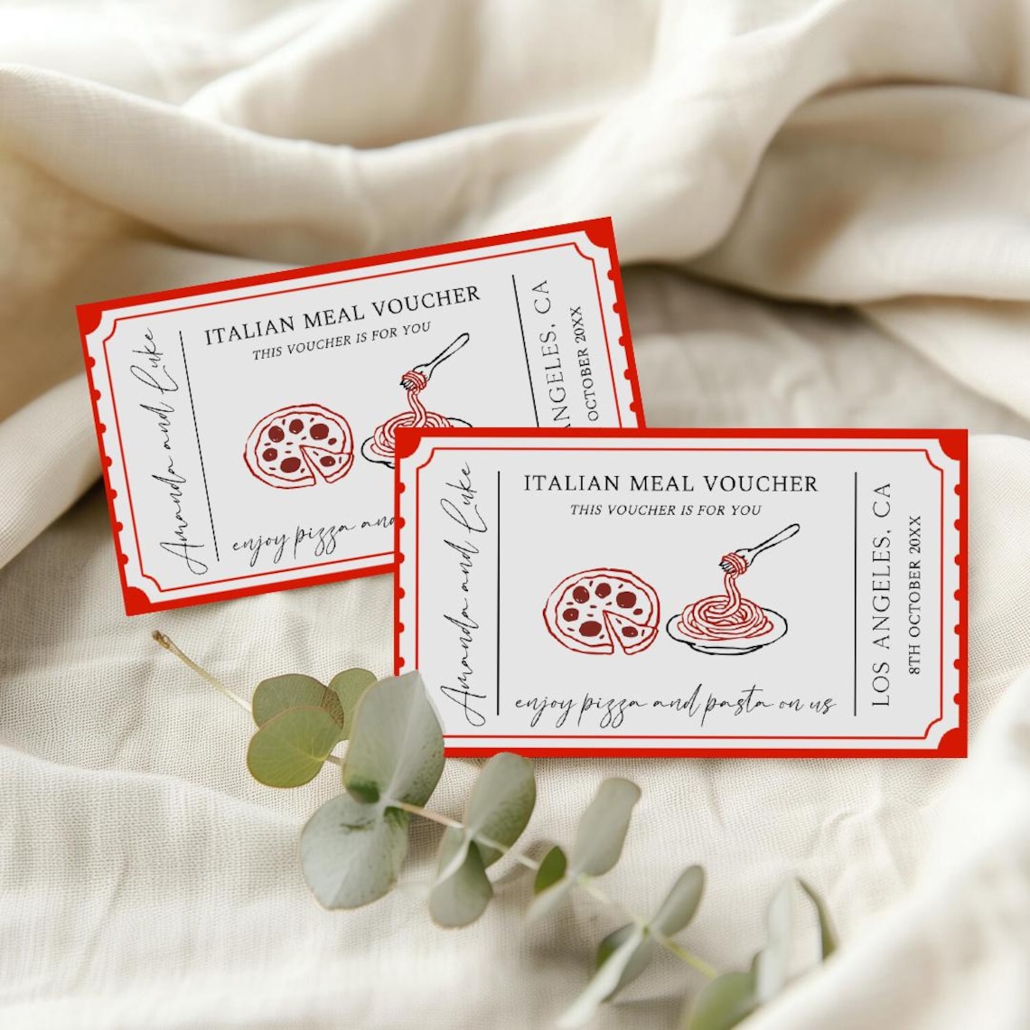 Editable Pizza and Pasta Ticket Template, Italian Meal Voucher, Kids ...