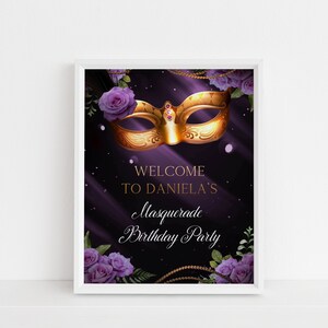 Masquerade Party Welcome Sign, Masquerade Poster Sweet 16, Mardi Gras ...