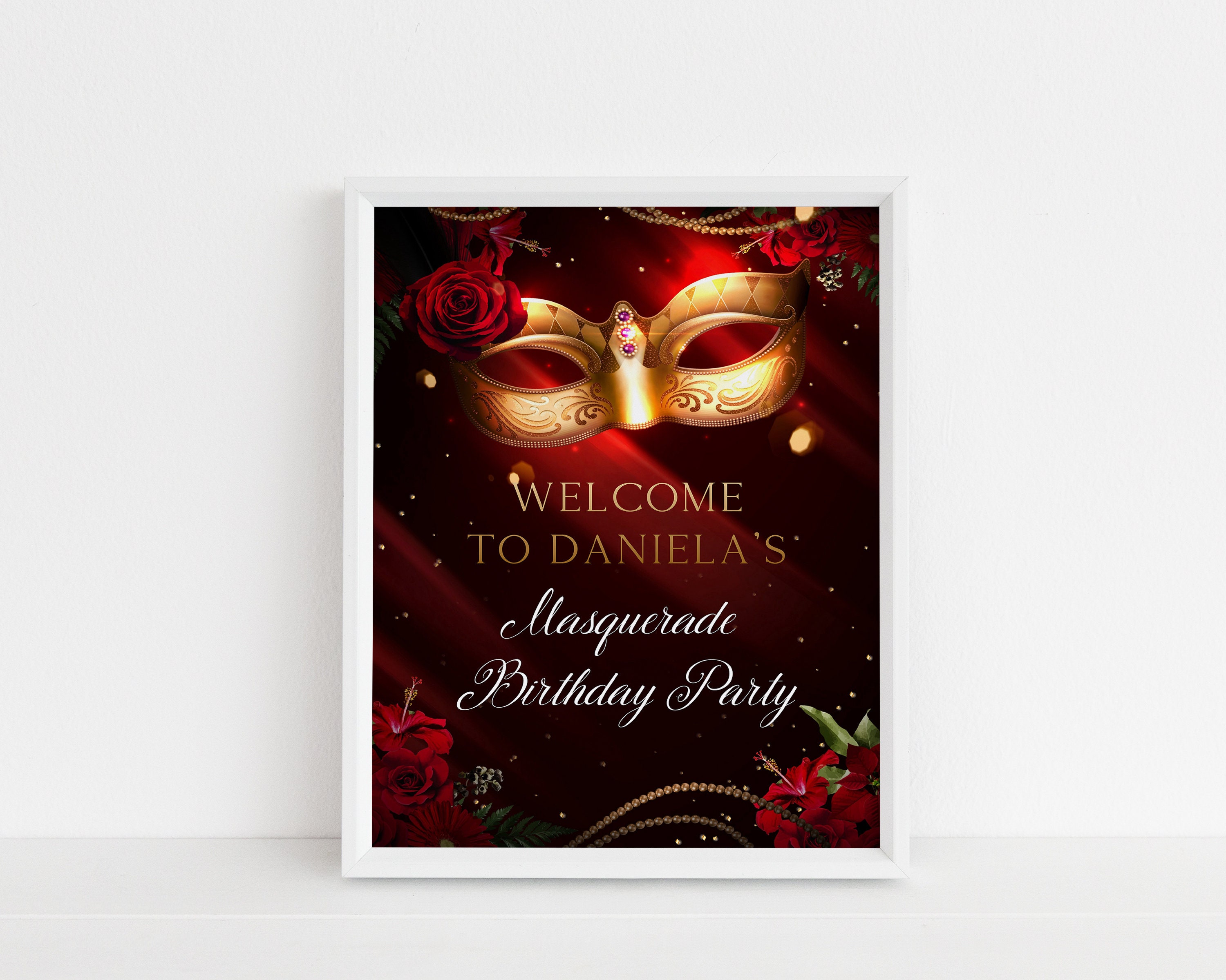 Masquerade Party Welcome Sign Masquerade Poster Sweet 16 - Etsy