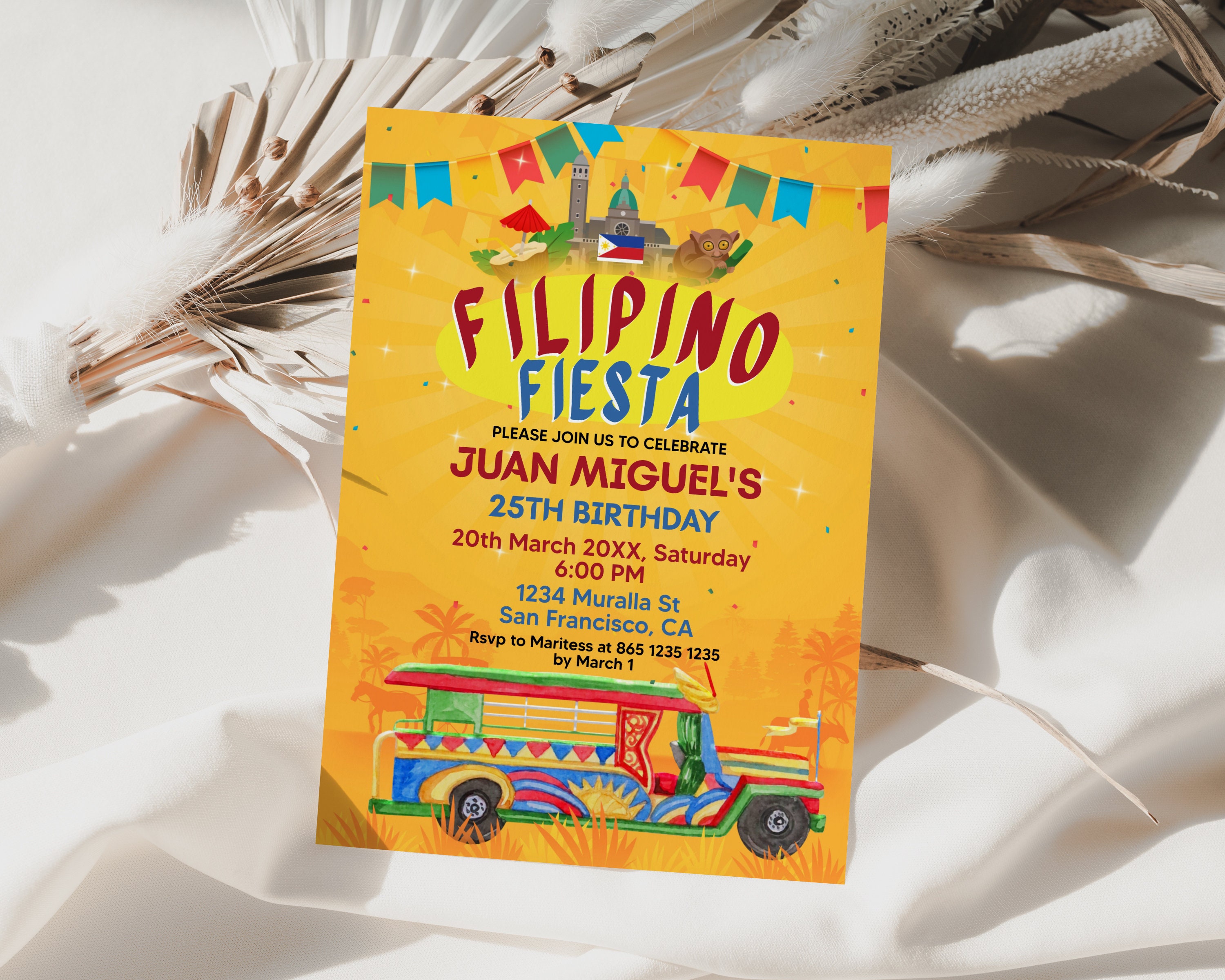 Filipino Birthday Invitation Filipino Fiesta Filipino Buffet - Etsy ...
