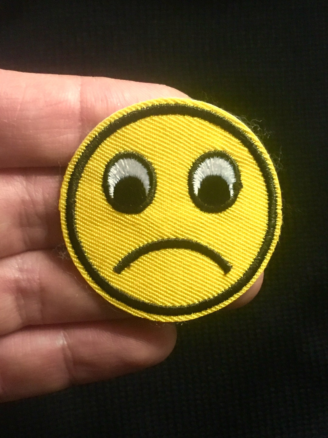 Sad Emoji - Vintage Sew / Iron on Patch - Etsy