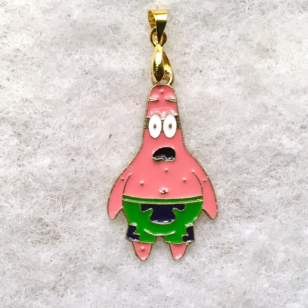 Patrick Star Vintage Enamel Charm / Pendant on 18K Gold - Etsy