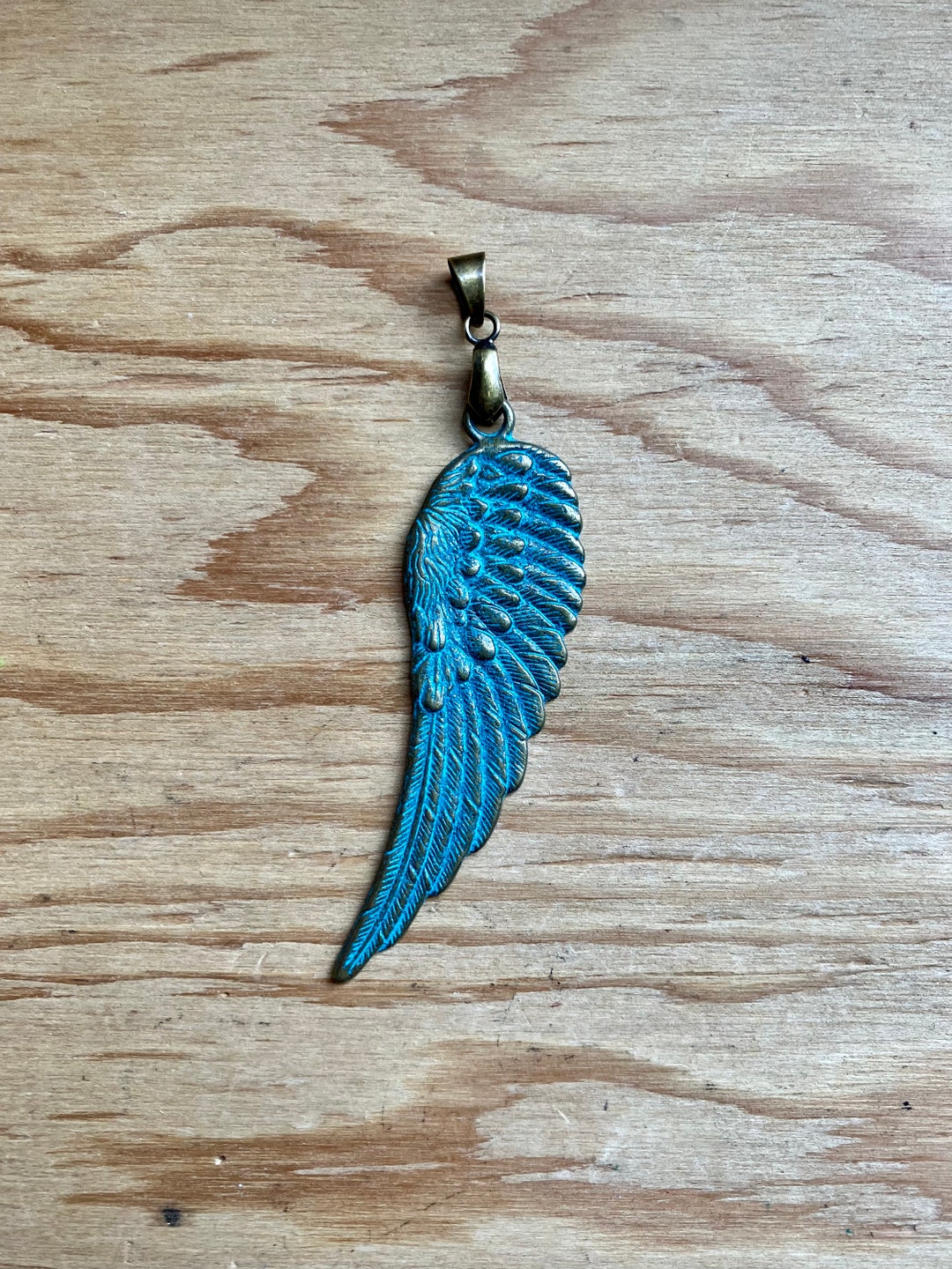 Angel Wing Vintage Lucky Copper Charm / Pendant on Spinner. - Etsy