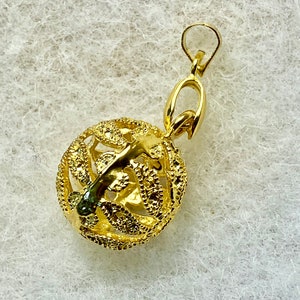 Filigree Sphere - 18K Gold Plated Pendant on Spinner. - Etsy