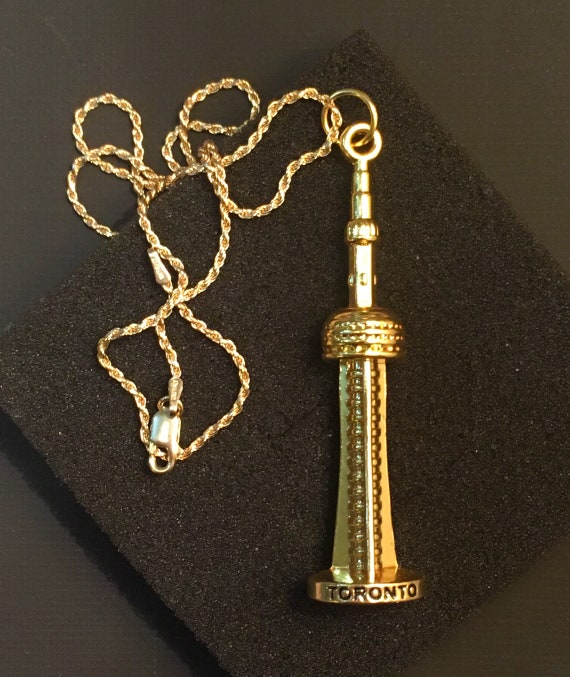 CN Tower Toronto - vintage golden charm - Gem