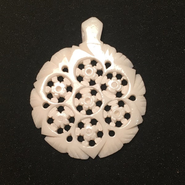 Carved Bone Pendant - Etsy