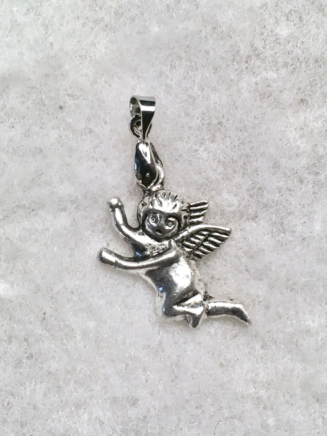 Scared Angel Fly in Helmet Vintage Silver Plated Charm / - Etsy