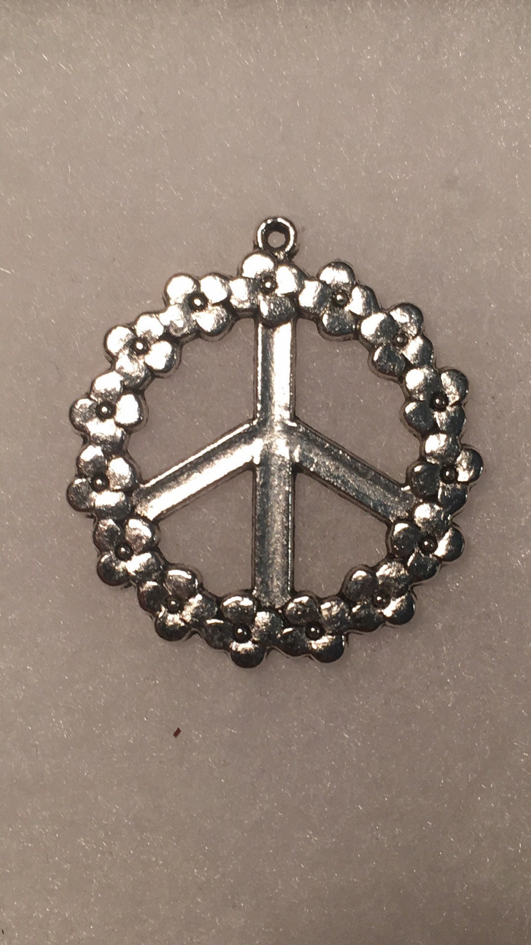 Peace Sign - Silver Plated Amulet - Etsy