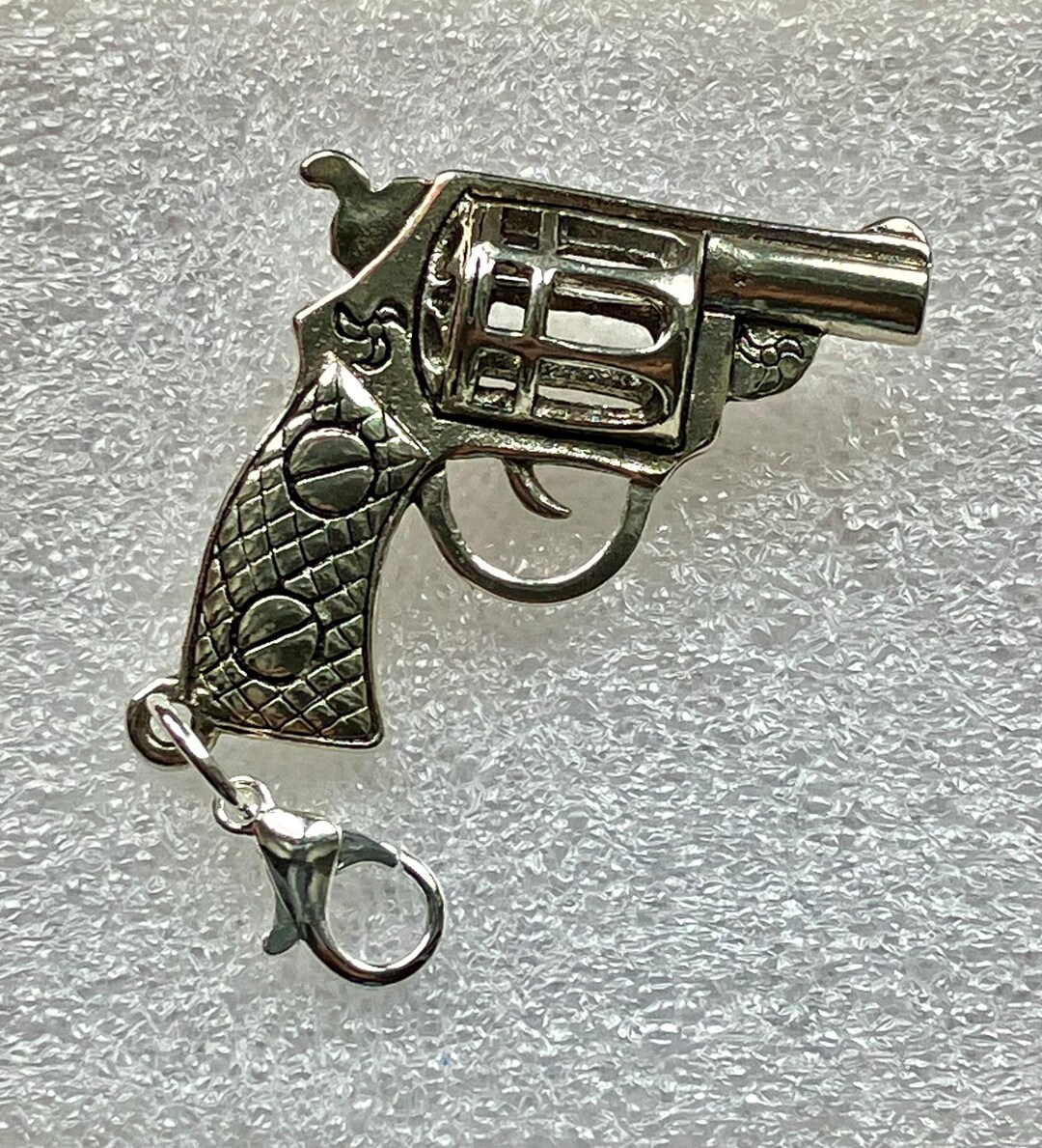 Colt Gun - Vintage Silver Plated Gun on Sterling Silver Spinner. - Etsy