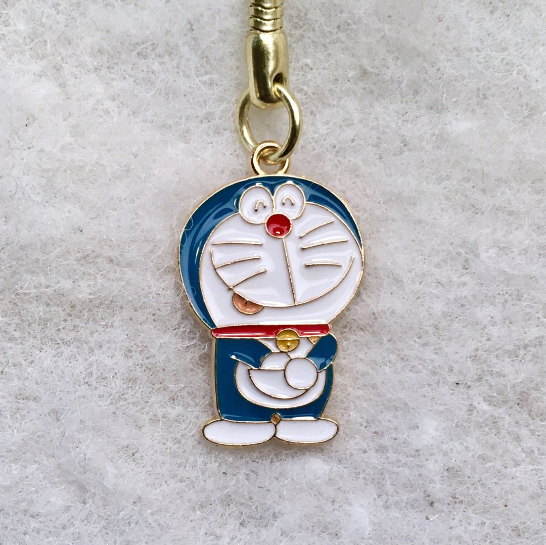 Doraemon Blue Cat - Vintage Enamel Charm on Keychain. - Etsy