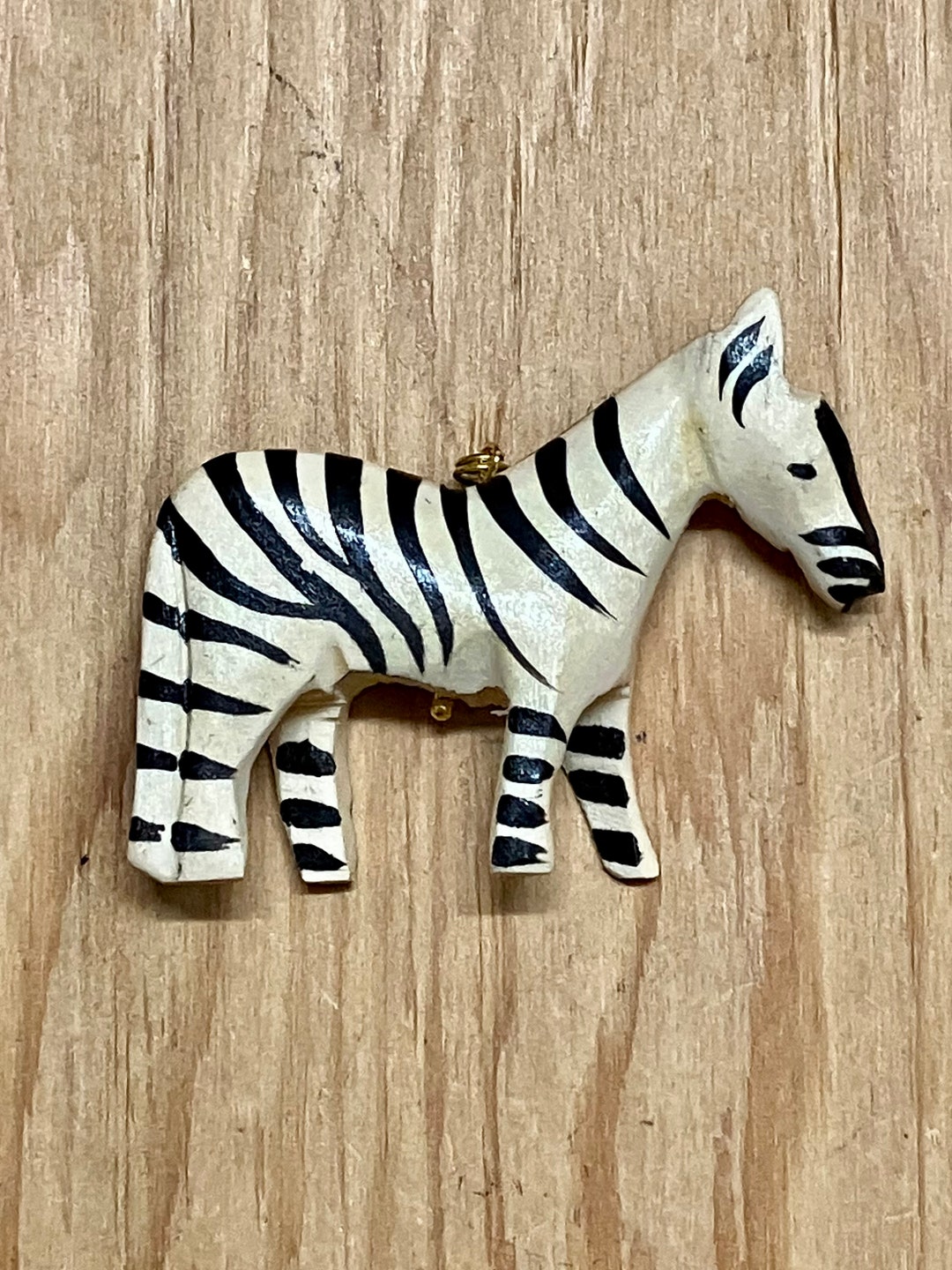 Zebra Hand Painted Wooden Charm on Spinner. - Etsy