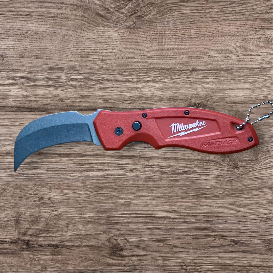 MILWAUKEE FASTBACK Stainless Steel Hawkbill Folding Knife With 2.45 In ...