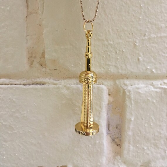 CN Tower Toronto - vintage golden charm - Gem