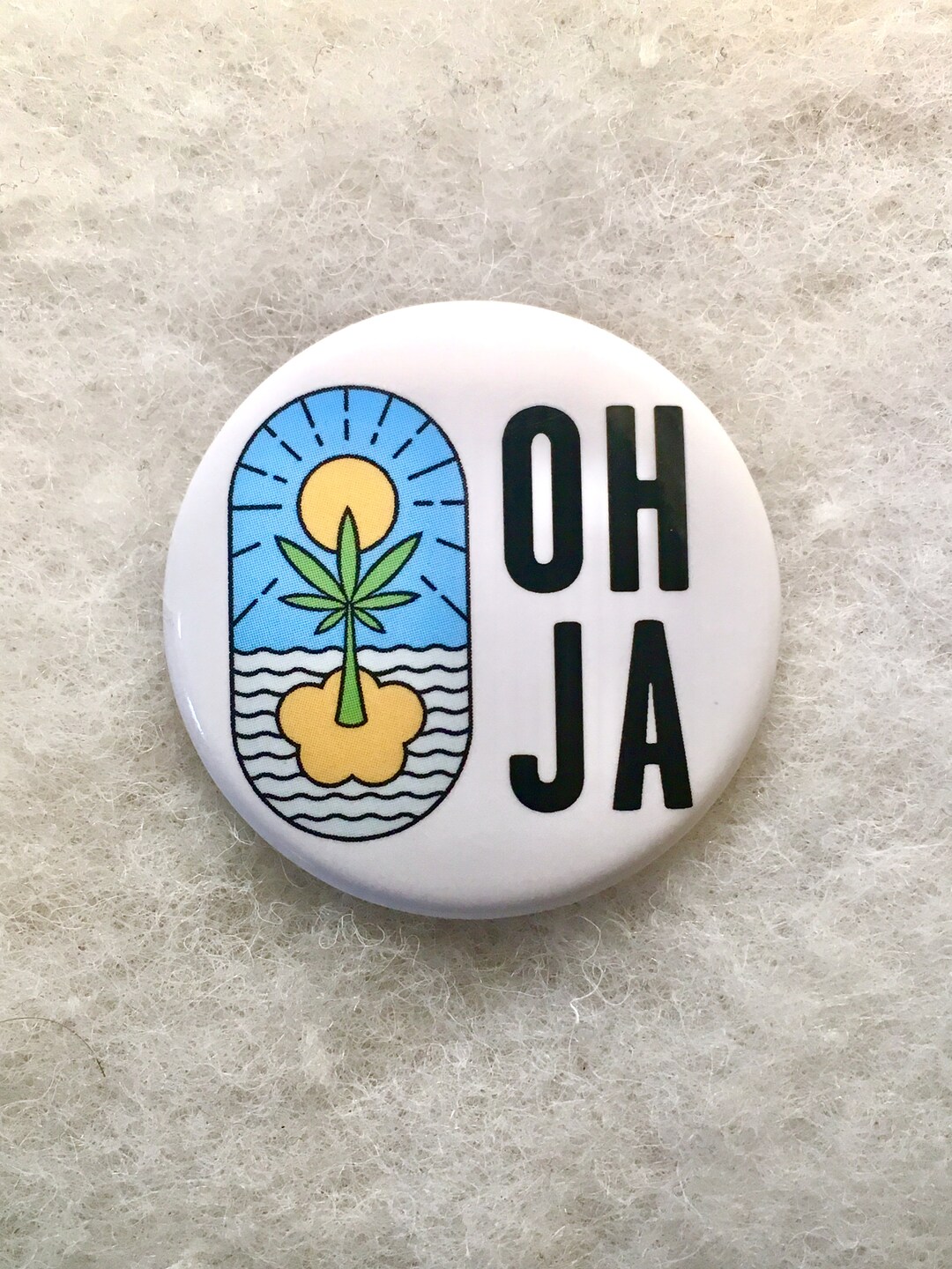 OH JA - Vintage Pin Back Button - Etsy
